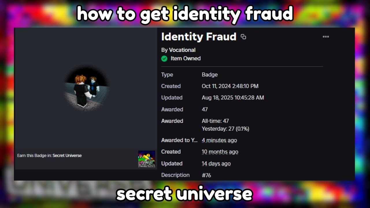 how to get identity fraud (roblox secret universe)