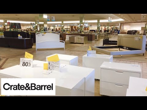 CRATE AND BARREL FURNITURE BEDS COFFEE TABLES OTTOMANS SHOP WITH ME SHOPPING STORE WALK THROUGH