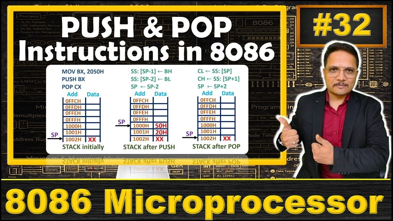 PUSH and POP Instructions in 8086: Understanding Stack Memory