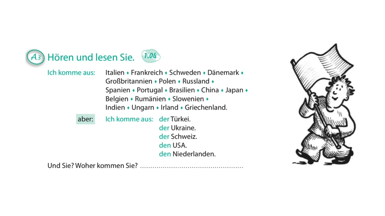 Countries names in German language with articles