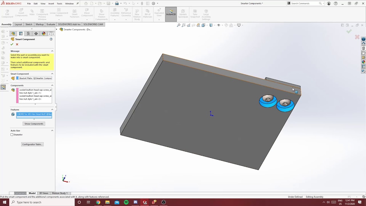 Smart Components - SolidWorks 2020