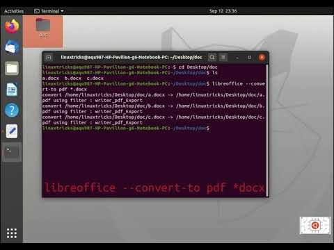 Convert multiple word file to pdf in ubuntu | linux