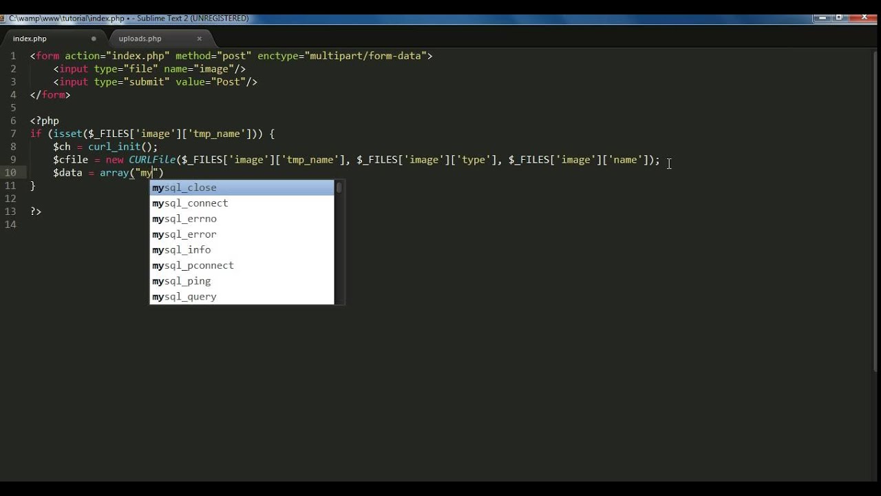 PHP cURL Tutorial #4: Post Files To Server Using CURLFile Class
