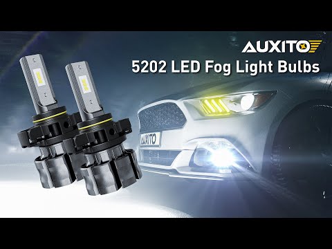 AUXITO 5202 LED Bulb Fog Light Bulbs, Fanless Design, 6000 Lumens 6500K White