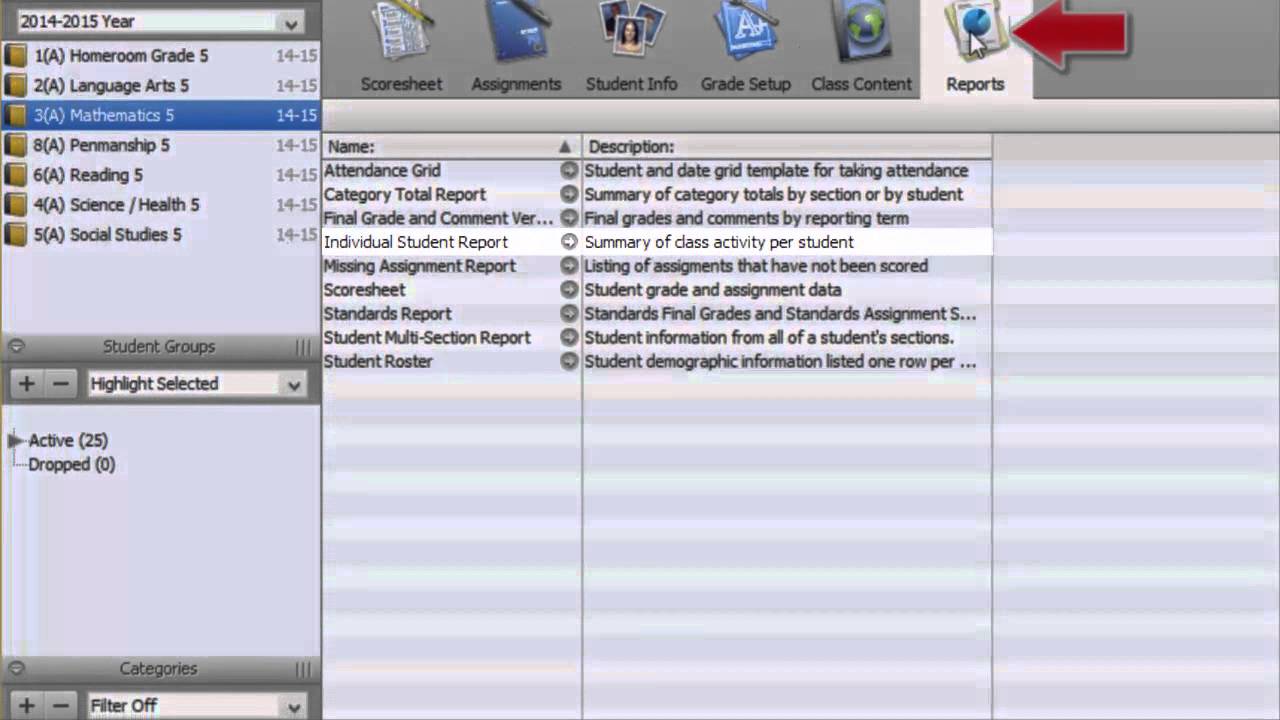 Printing Progress Reports for Individual Students