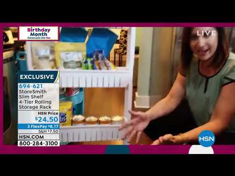 StoreSmith Slim Shelf 4Tier Rolling Storage Rack