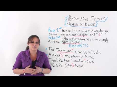 English Grammar: Possessive Forms Of People's Names