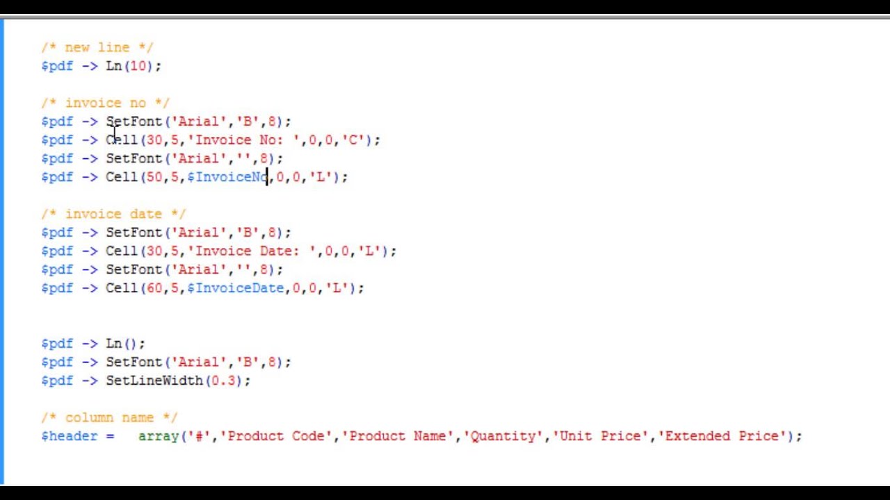 PHP 30/30 Create Report
