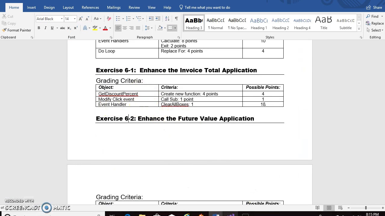 Visual Basic 1: Unit 3 - Exercise 6-1