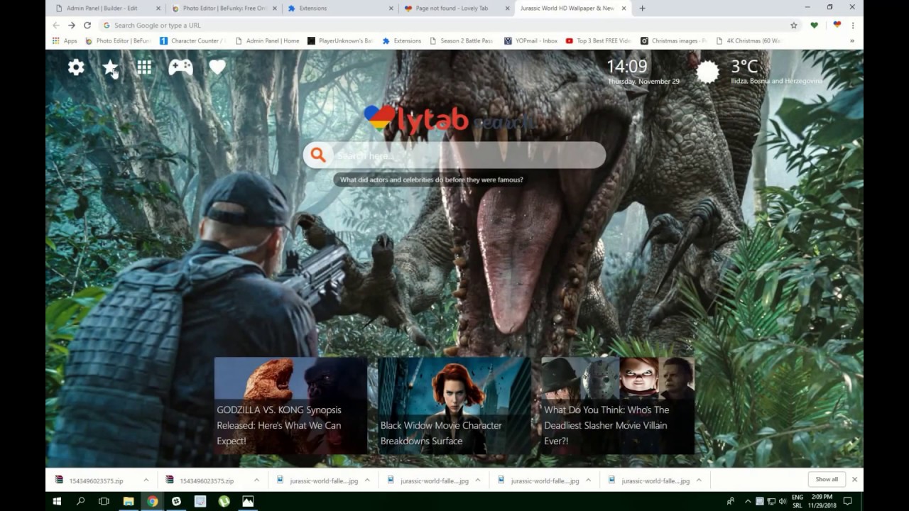 Jurassic World HD Wallpaper & New Tab Theme