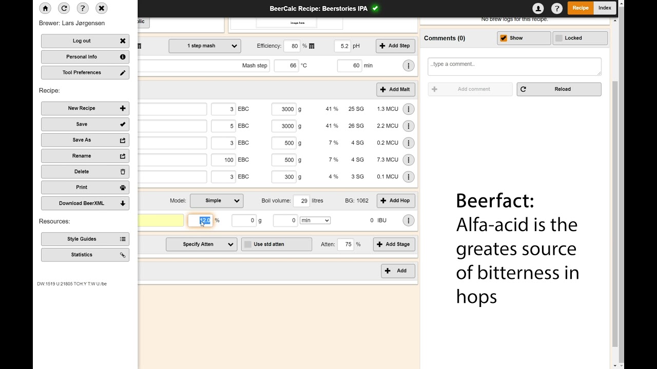 Make beer recipes with BeerCalc