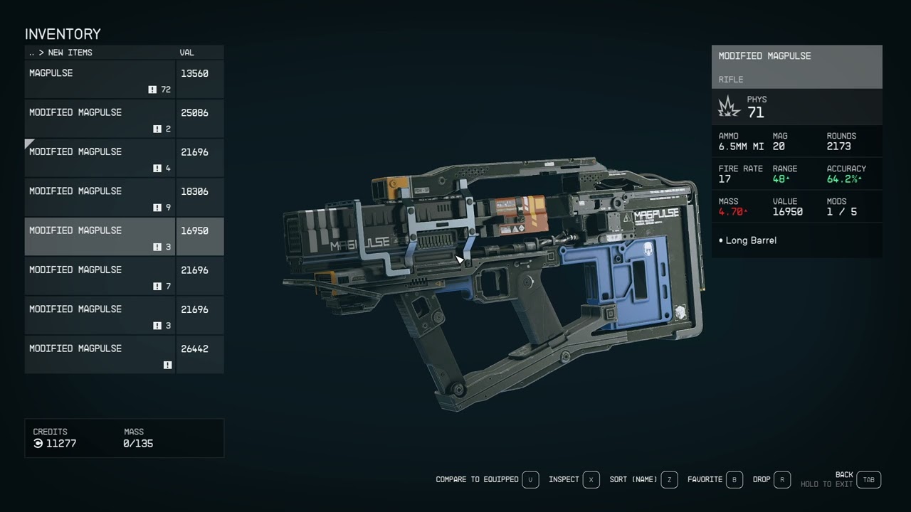 Starfield MagPulse Weapon Console Command Code