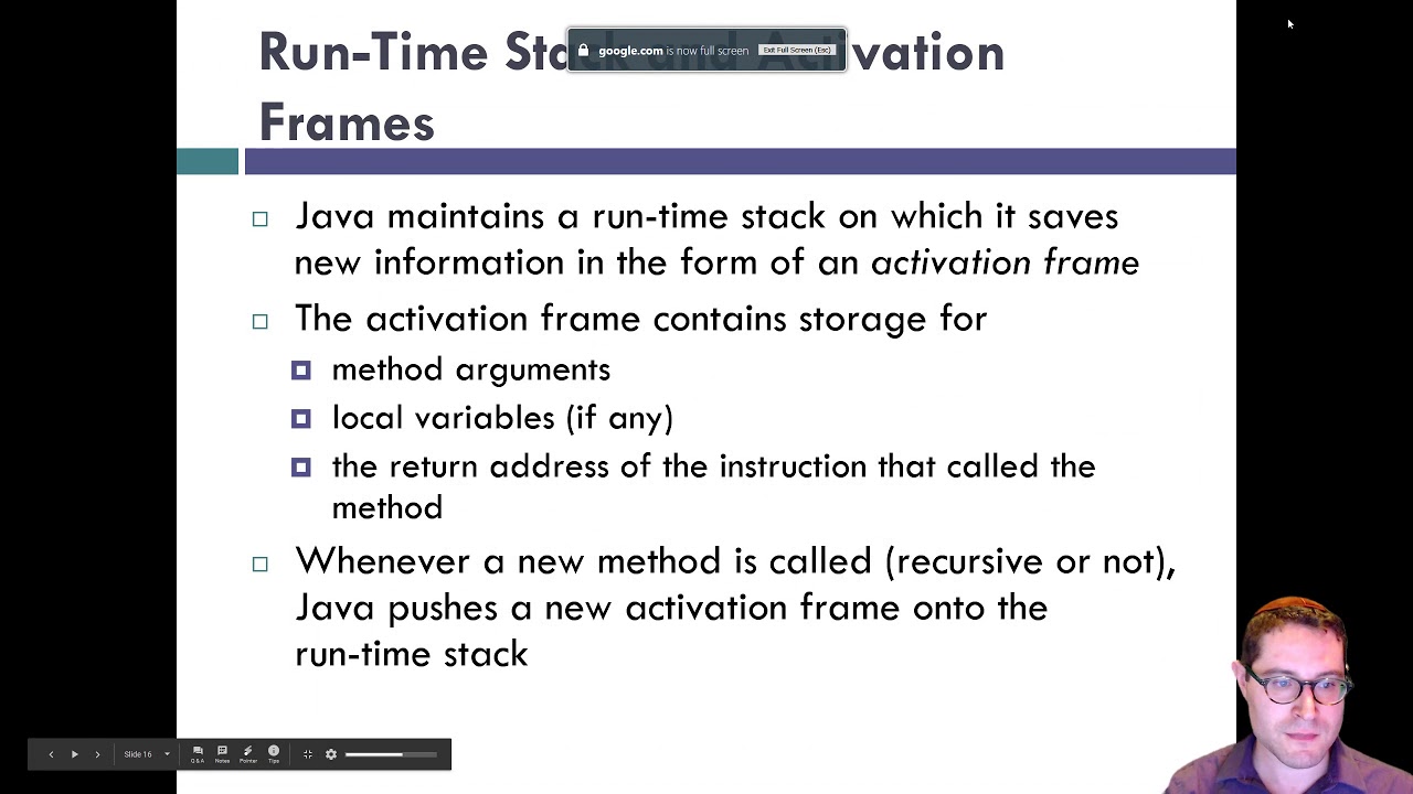 Recursion   Runtime Stack