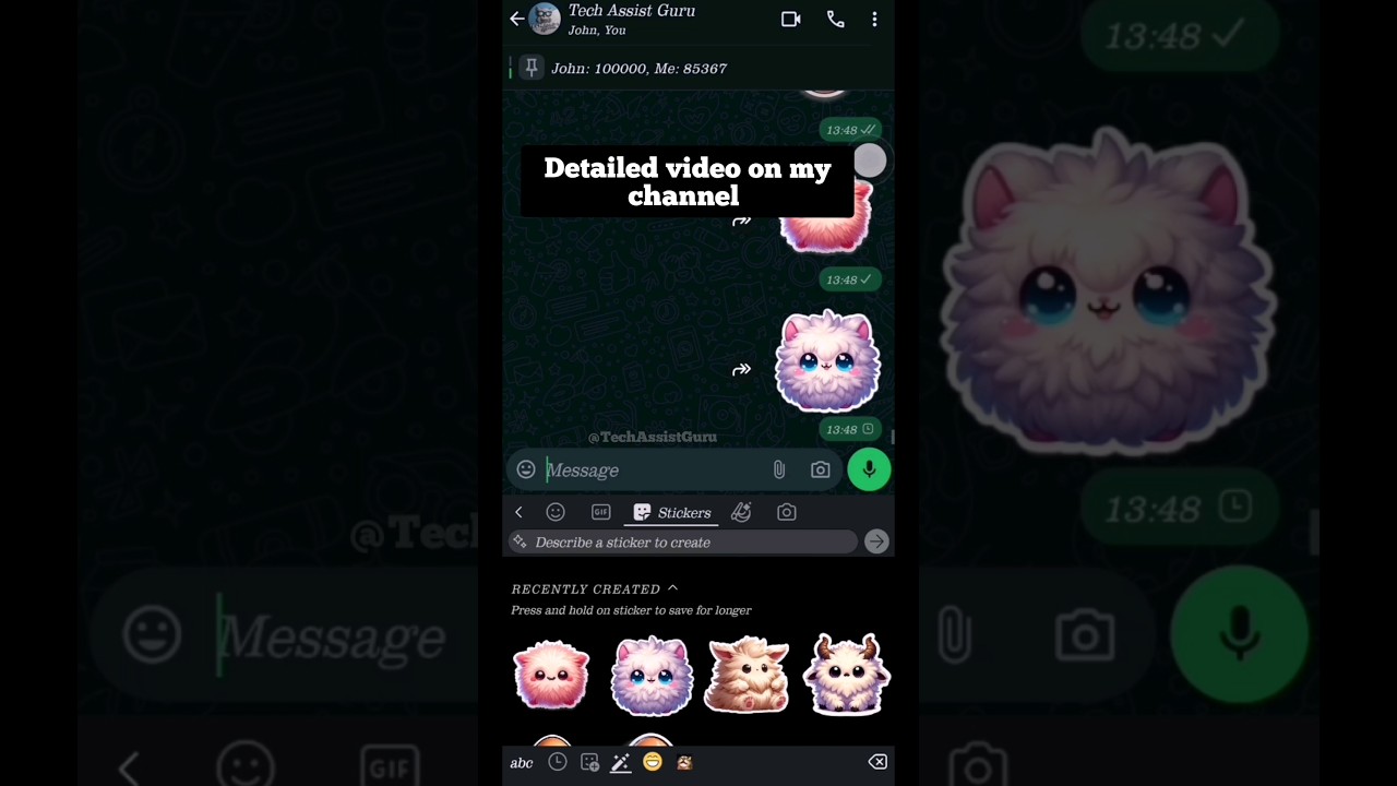 How to make AI generated WhatsApp Stickers #shorts #whatsapp #tutorial