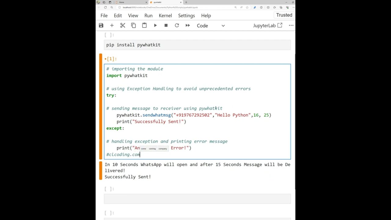 Sending a WhatsApp Message using Python