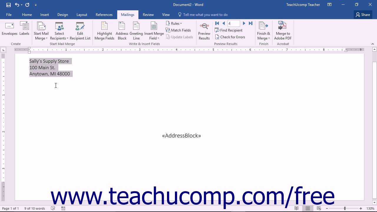 Word 2016 Tutorial Mail Merge Microsoft Training