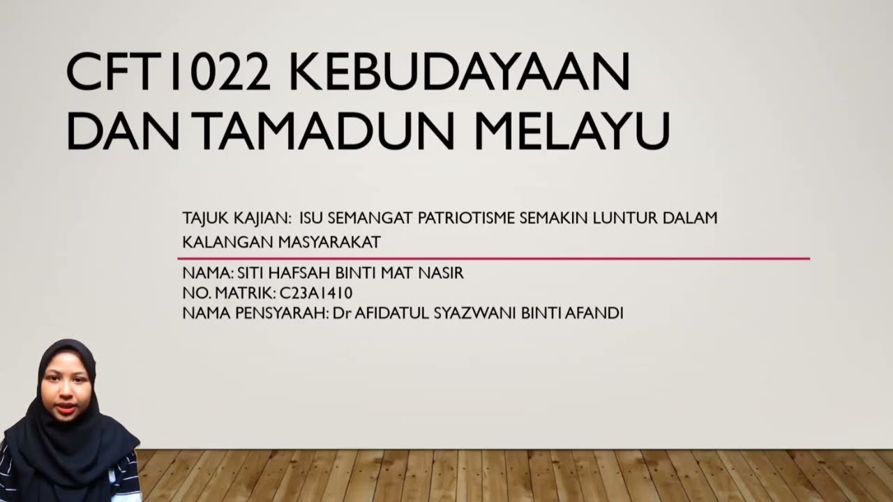 PEMBENTANGAN ISU SEMANGAT PATRIOTISME SEMAKIN LUNTUR DALAM KALANGAN MASYARAKAT