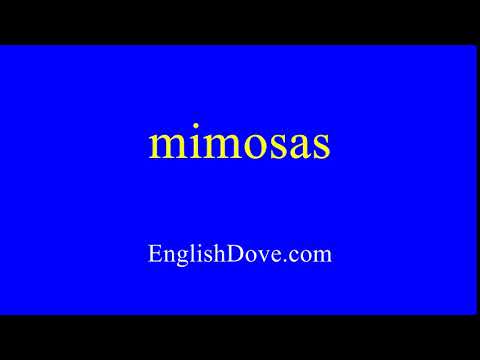 How to pronounce mimosas in American English.