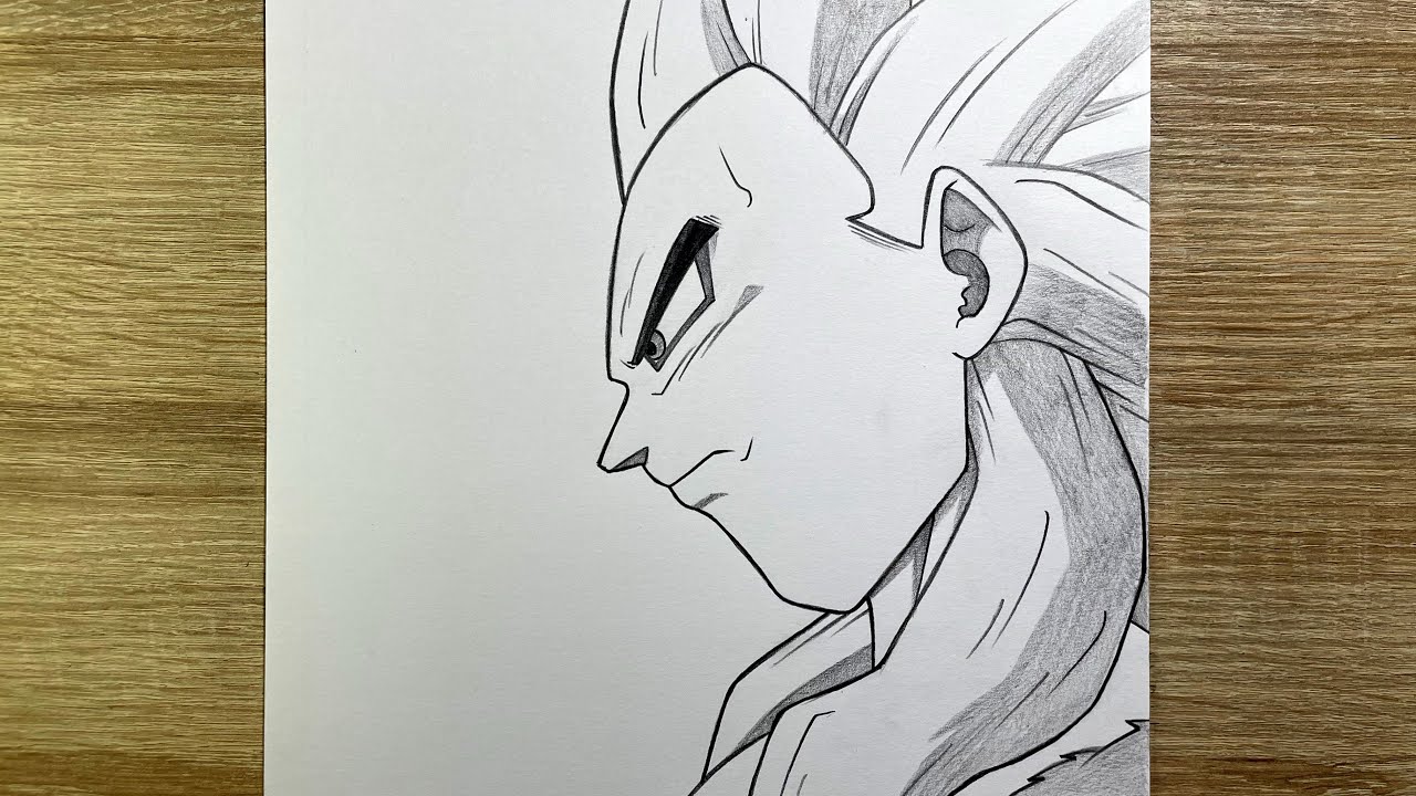 Anime drawing easy | How to draw VEGETA SSJ4 | Vegeta Ssj4 drawing step by step