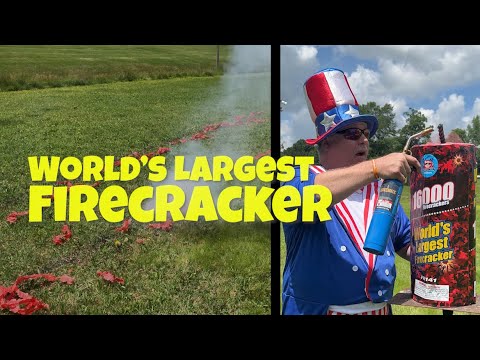 Worlds Largest Firecracker 16,000 Roll - Intense BANG