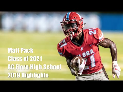 Matthew Pack, Jr. - Class of 2021 - 2019 AC Flora Football Highlights