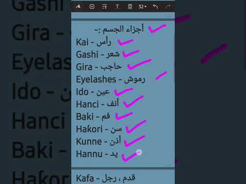 Sassan jiki #learning #arabic #learningarabic #hausa #larabci #gidankoyonlarabci