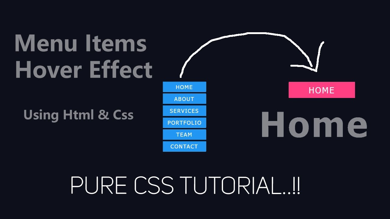 Menu Items Hover Effect | Css Hover Effect | Css Tutorial
