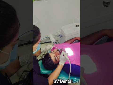 cleaning teeth with ultrasonic scaler #shorts #dentist #teethcleaning