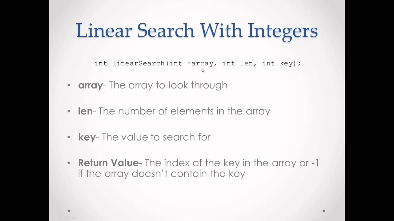 C Programming Tutorial 81, Linear Search Algorithm With Integer Arrays