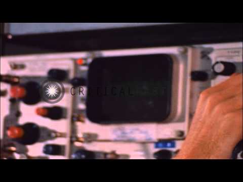 A US 1st Signal Brigade soldier operates a modulator at the Regional Communicatio...HD Stock Footage