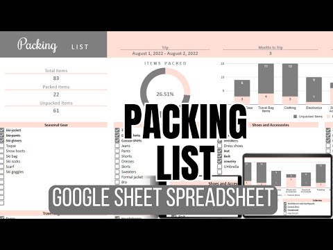 Packing List Spreadsheet (Google Sheets)