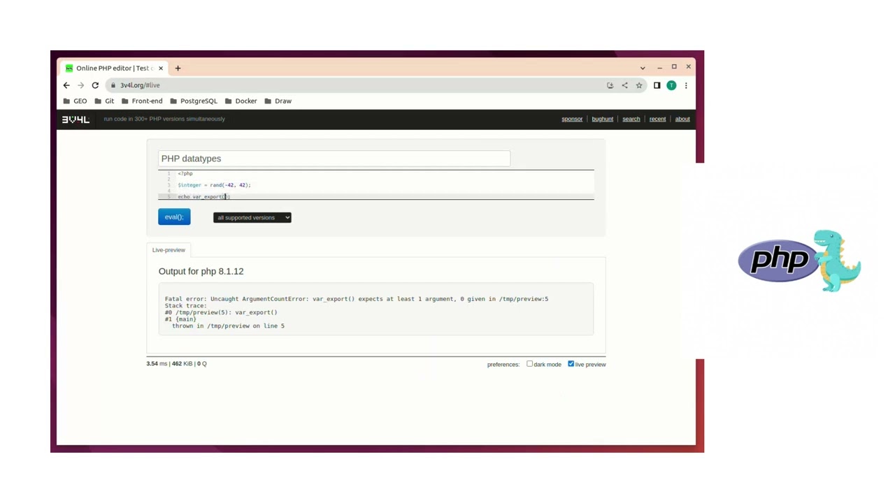 Five minute PHP tutorial integer and float variables 2023-08-01