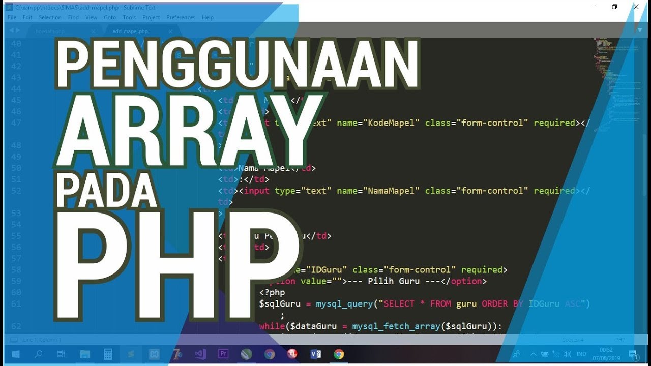 PENGGUNAAN ARRAY PADA PHP