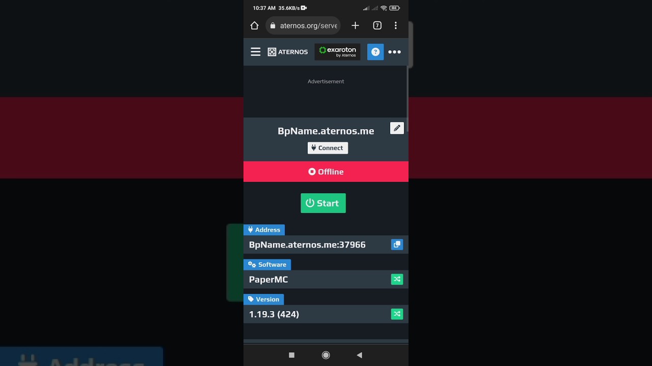 Do this! if the aternos server start button doesn't work.