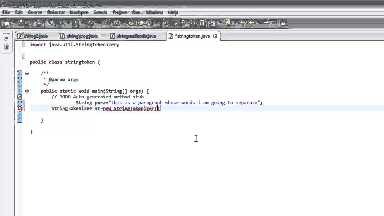 StringTokenizer - breaking String into Tokens
