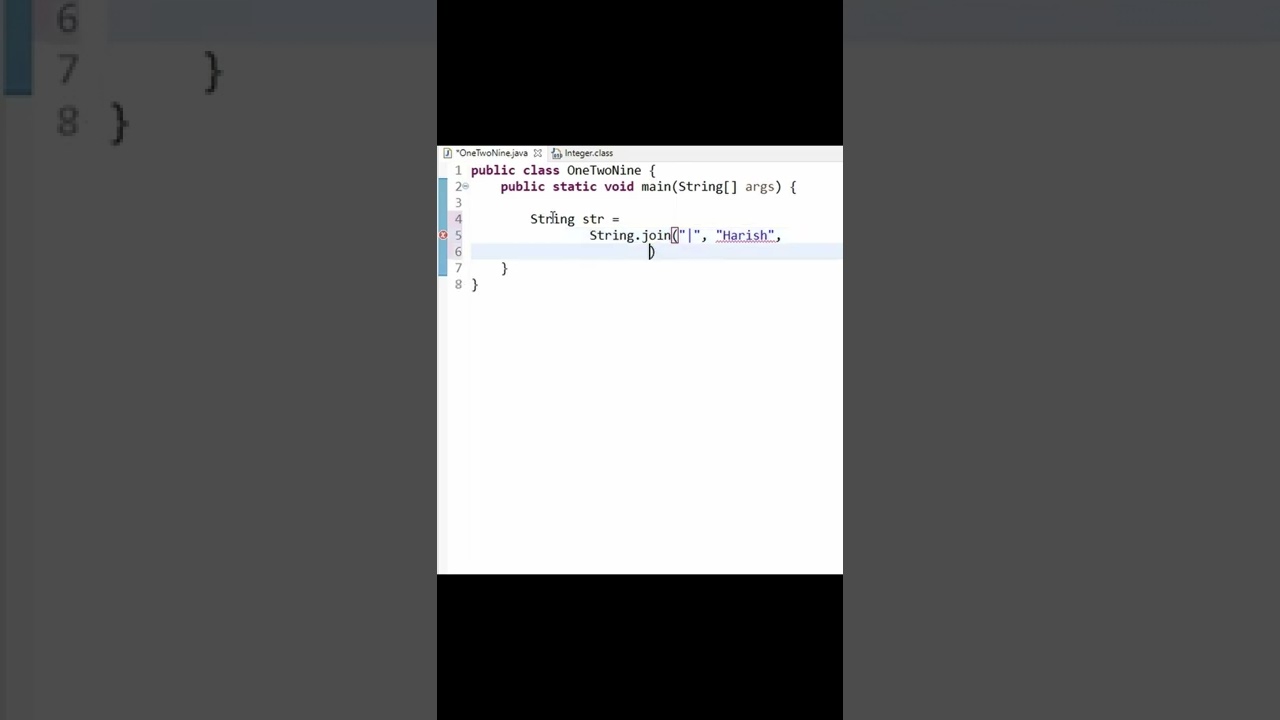 Joining multiple strings using a symbol - Java Program : join ( ) Method.