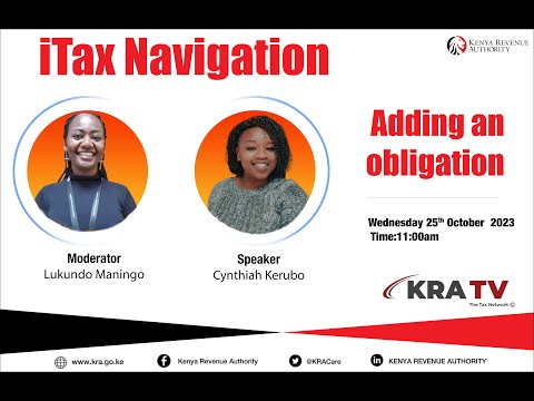 iTAX Navigation - Adding an Obligation
