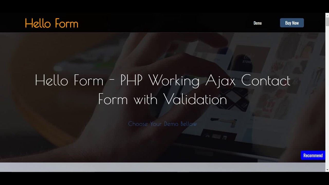 Hello Form   PHP Working Ajax Contact Form with Validation