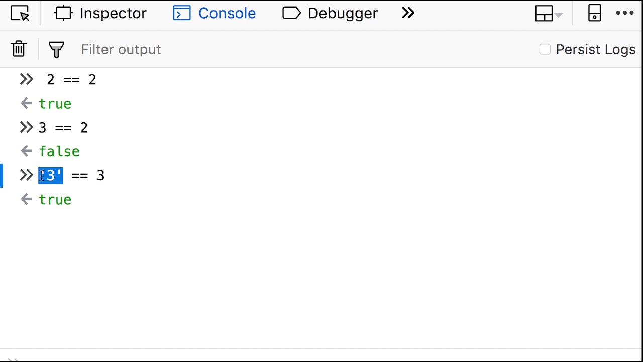 fff8-15 Strict Comparison Equal (===) in JavaScript