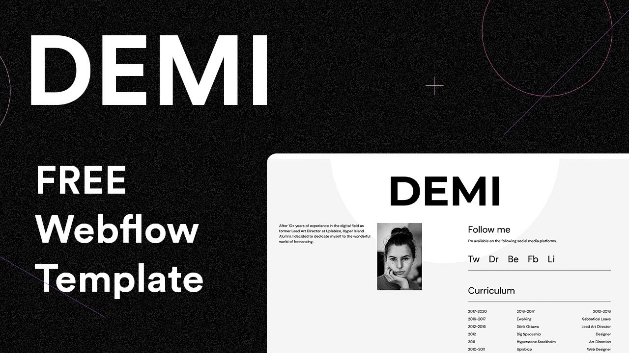 FREE Webflow Portfolio Resume Template | DEMI | Clone Today!