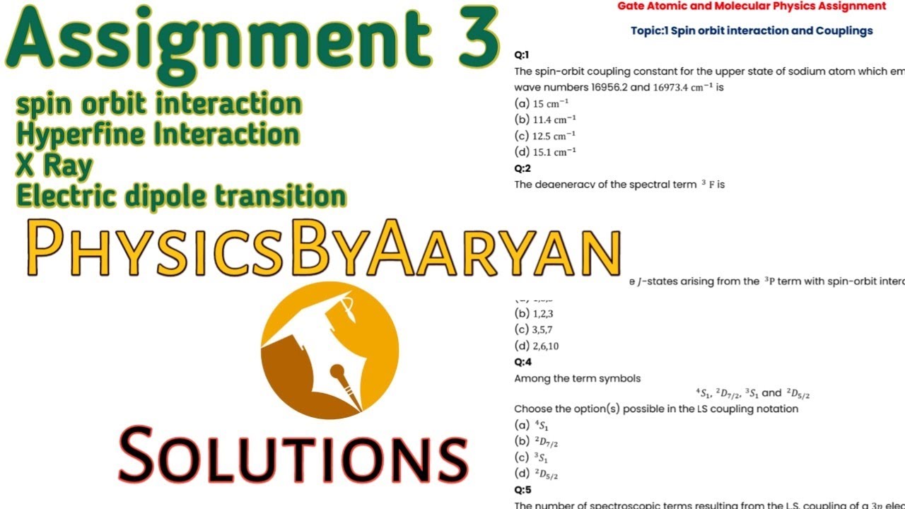 AMP Assignment 3 GATE JEST PYQs Solutions PDF #physicsByAryaan #gate #jest 