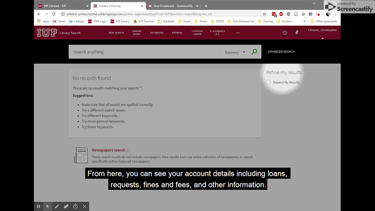Accessing your Library Account