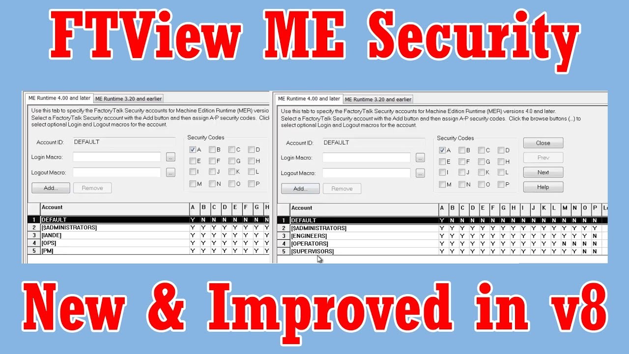 User and Group Security Improved in FT View ME v8+