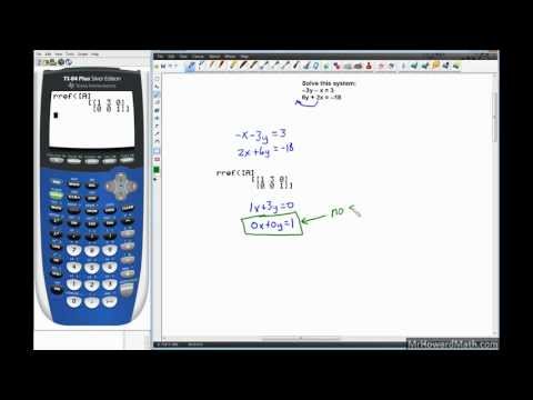 Linear Systems Solving with Graphing Calculator Matrix Method