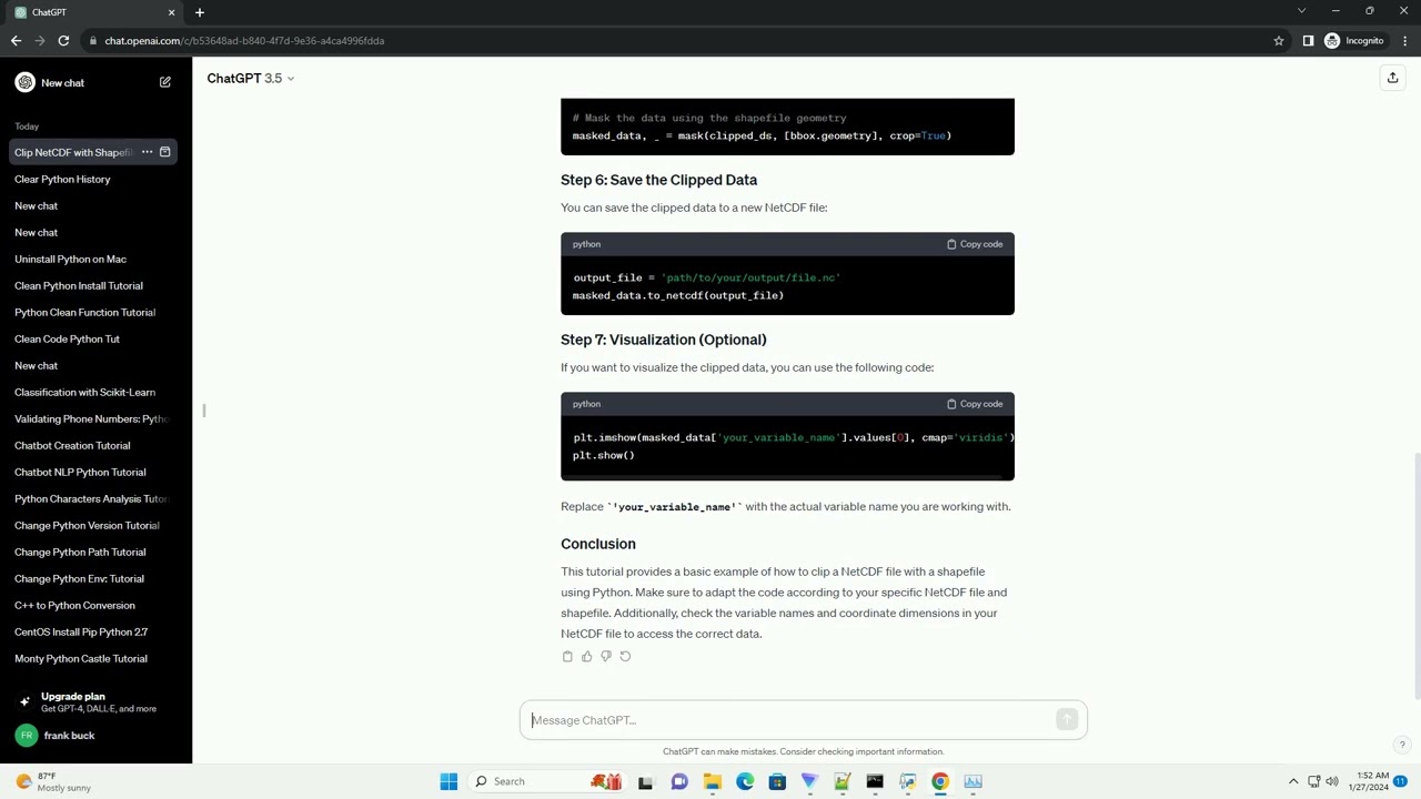 clip netcdf file with shapefile python
