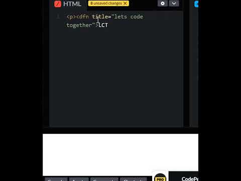 HTML Definition (dfn) tag | HTML | Frontend | title attribute #html#css #shorts #shortvideo#trending