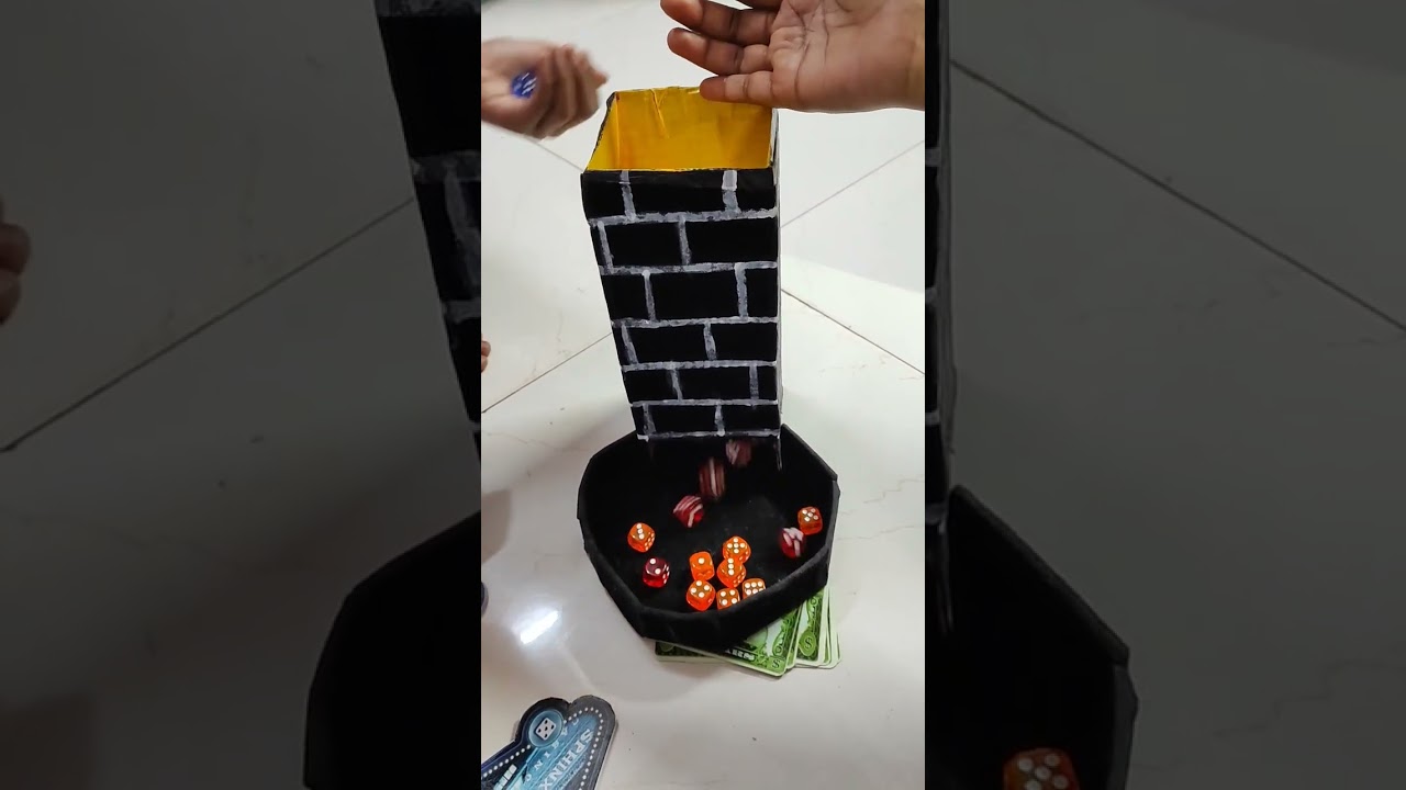 DIY dice tower 🏰🗼no cheating on games #shorts #gaming 🎮#dice
