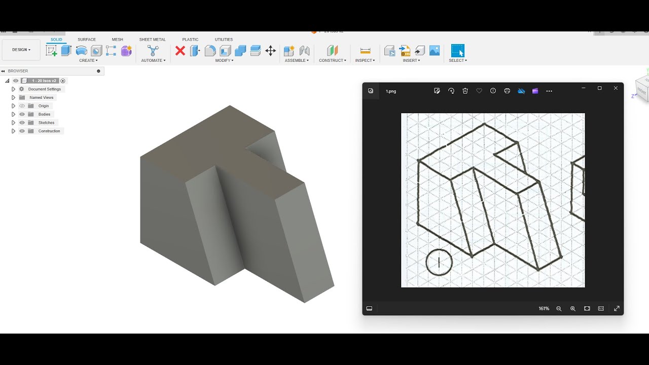 Autodesk Fusion Tutorial - 3D Modeling - 20 Isos Project - Solid Model #1