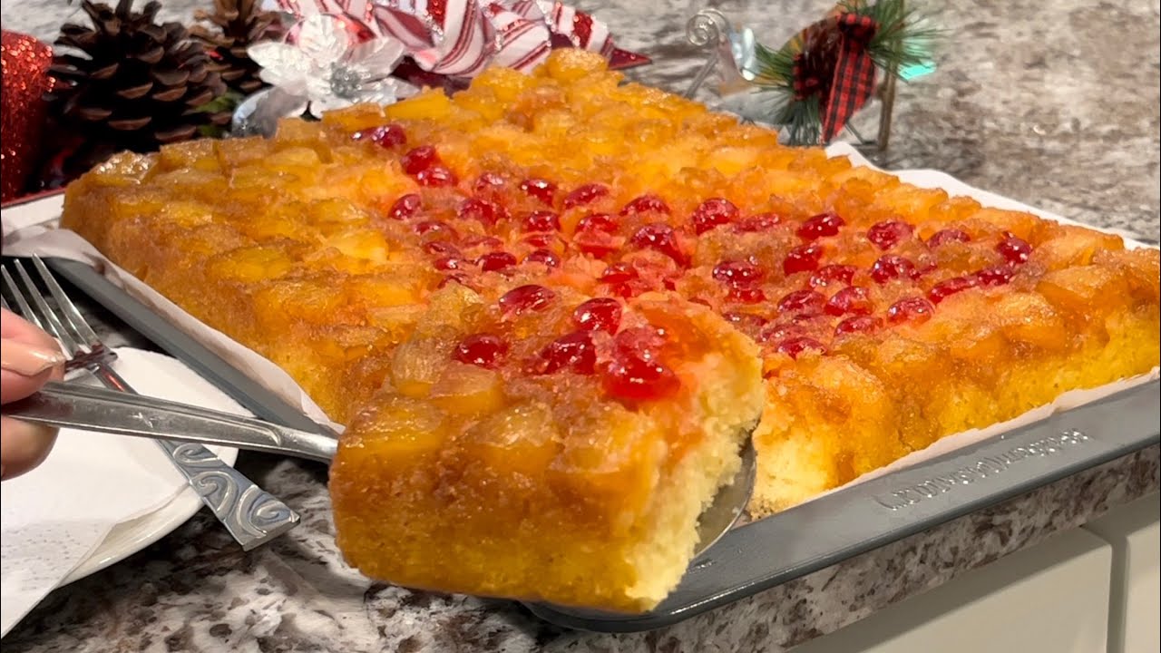 CHRISTMAS TREE Pineapple Upside Down Cake! Best Christmas & Holiday Cakes