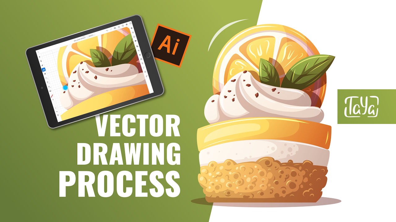 Lemon Cheesecake Digital Art | Relaxing Vector Drawing Process